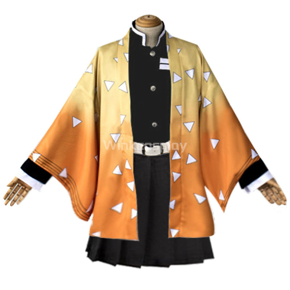 Demon Slayer: Kimetsu No Yaiba Agatsuma Zenitsu Female Cosplay Costume ...