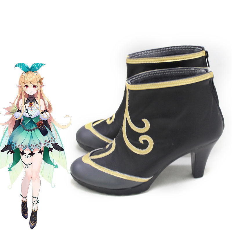 Virtual YouTuber Nijisanji LazuLight Pomu Rainpuff Black Cosplay Shoes ...